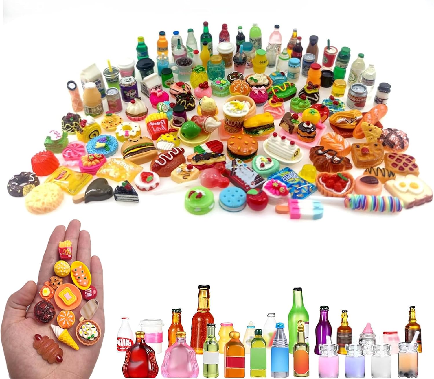 50 Pcs Mini Food tiny toys, Food Accessories, Miniature Food, Miniature ...