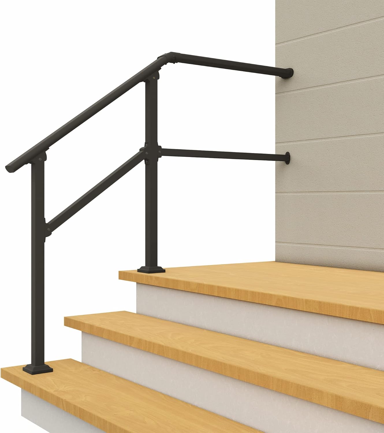 CHR 3 Steps Outdoor Hand Rails for Steps and Extension for Post to Wall ...