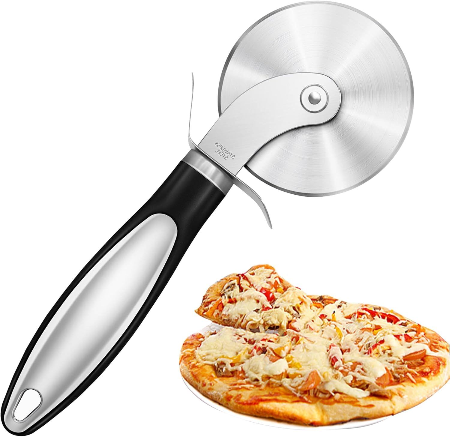 Amazon.com: UPHUNAL Stainless Steel Pizza Cutter, Pizza Cutter Wheel ...