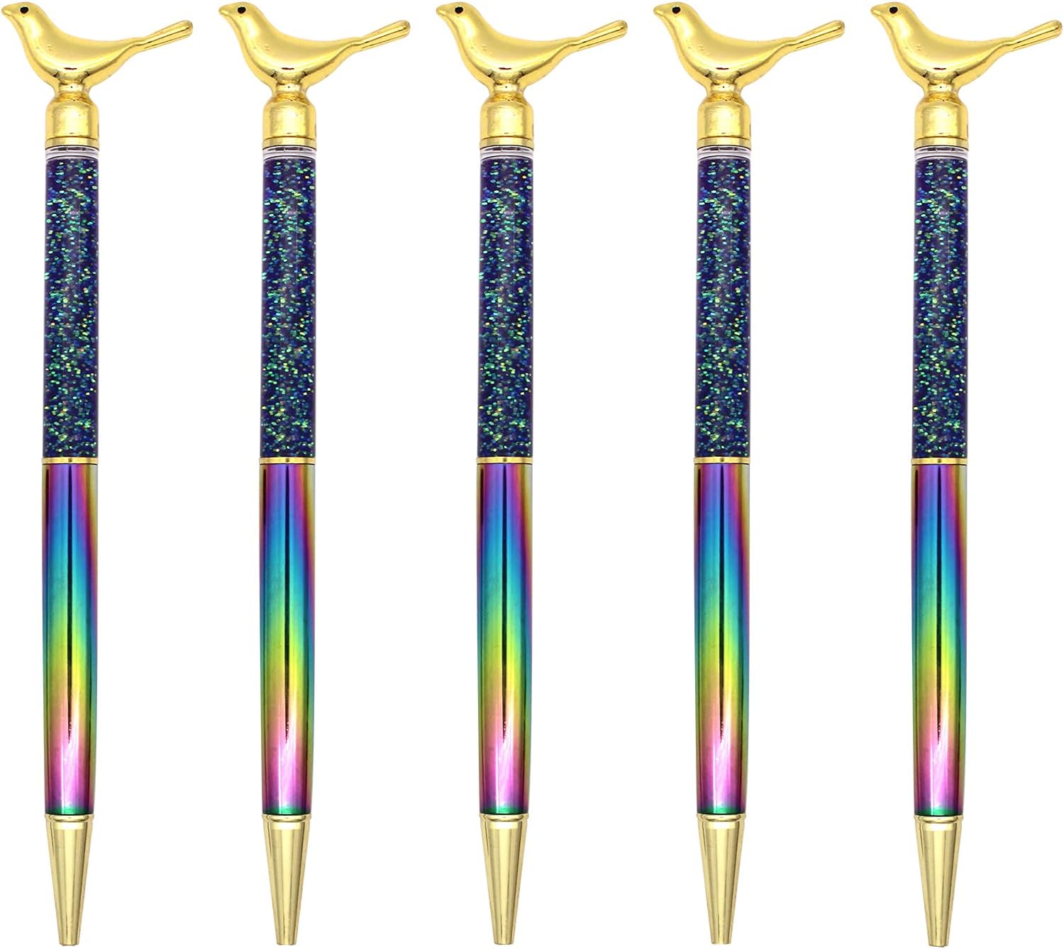 Gullor 5 Pieces Metal Bling Small Bird Retractable Ballpoint Pen for ...