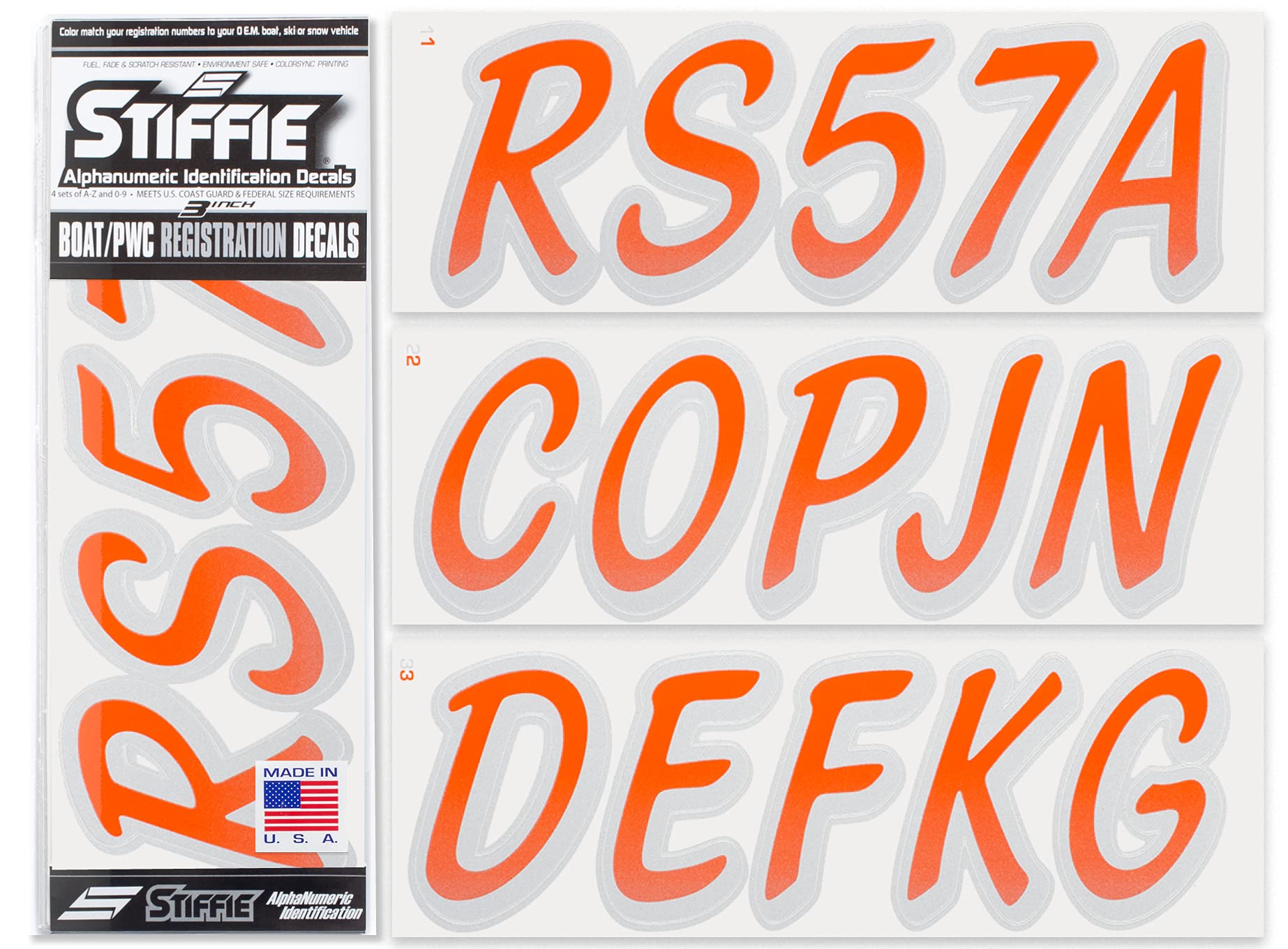 Snapklik.com : STIFFIE Whipline Orange/Silver 3" Boat & PWC ...