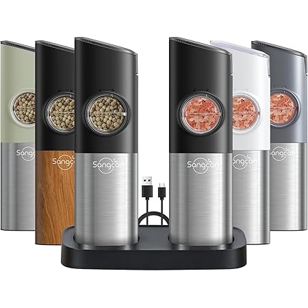 Amazon.com: Electric Salt and Pepper Grinder Set - USB Rechargeable ...