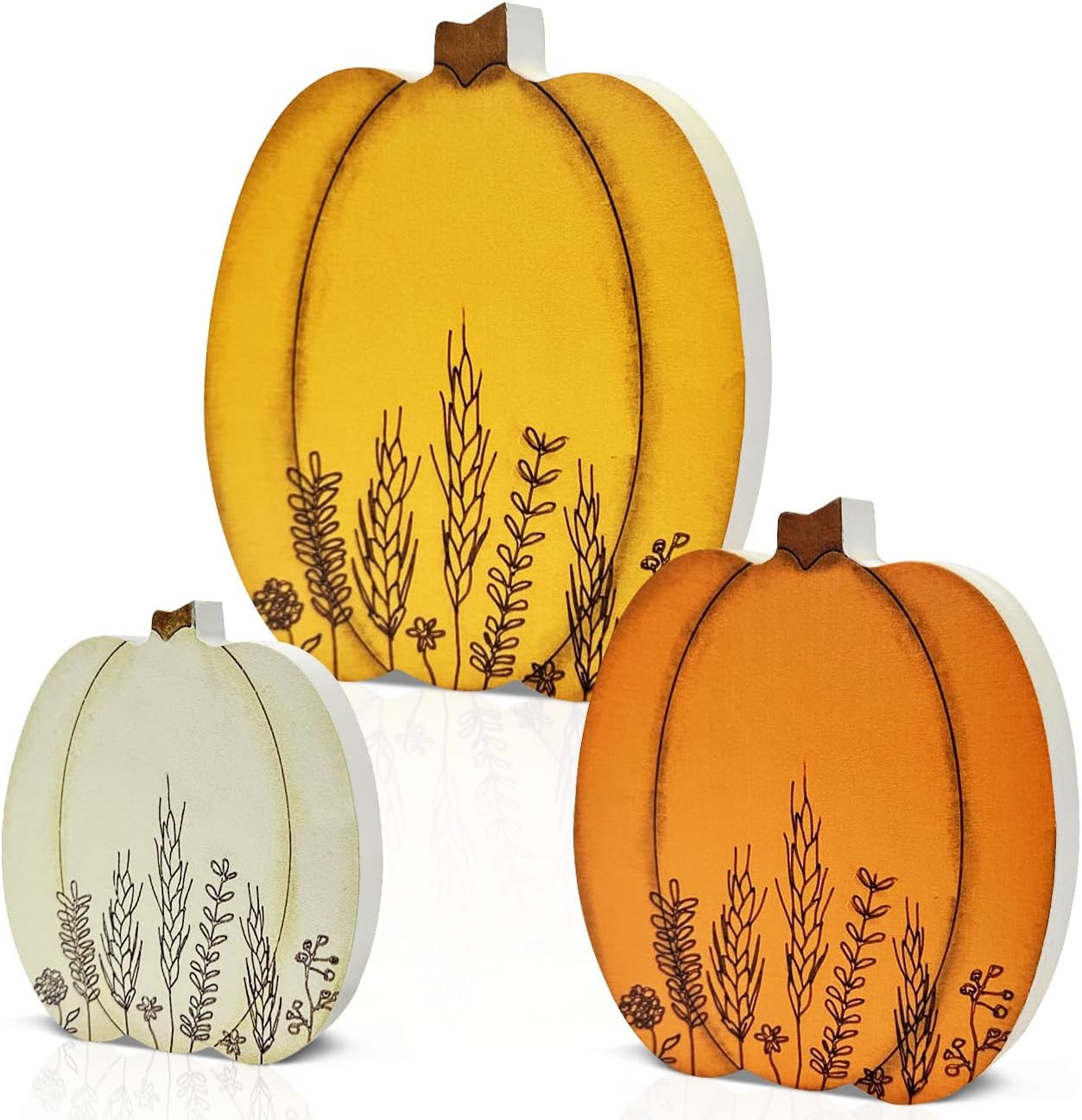 Amazon.com: Fall Decoration for Home 3PCS Thanksgiving Pumpkin Decor ...