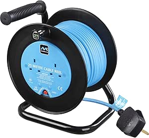 masterplug 2 Socket 25 m 10 A 240 Volt Cable Reel: Amazon.co.uk ...