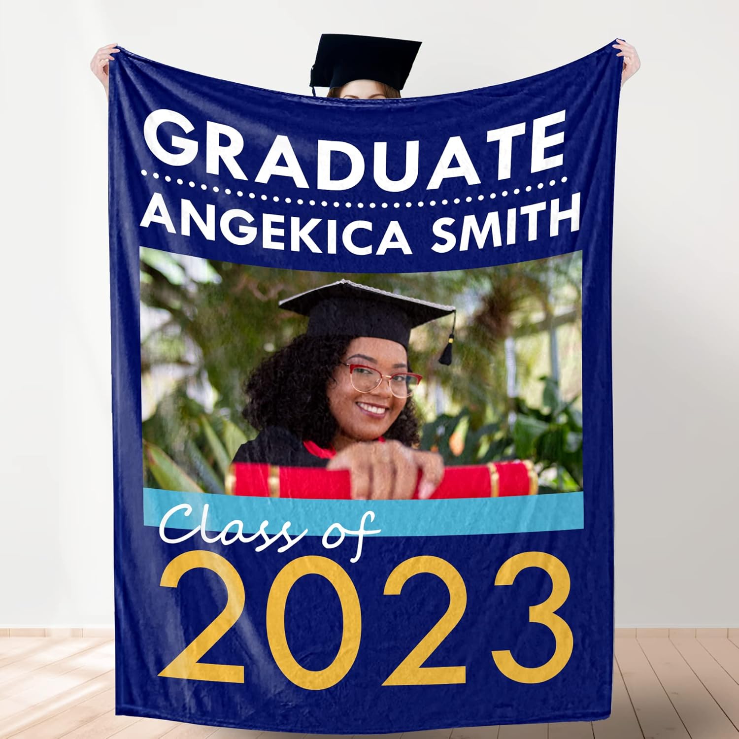 Amazon.com: YESCUSTOM Custom Graduate Blanket with Photo Collage ...