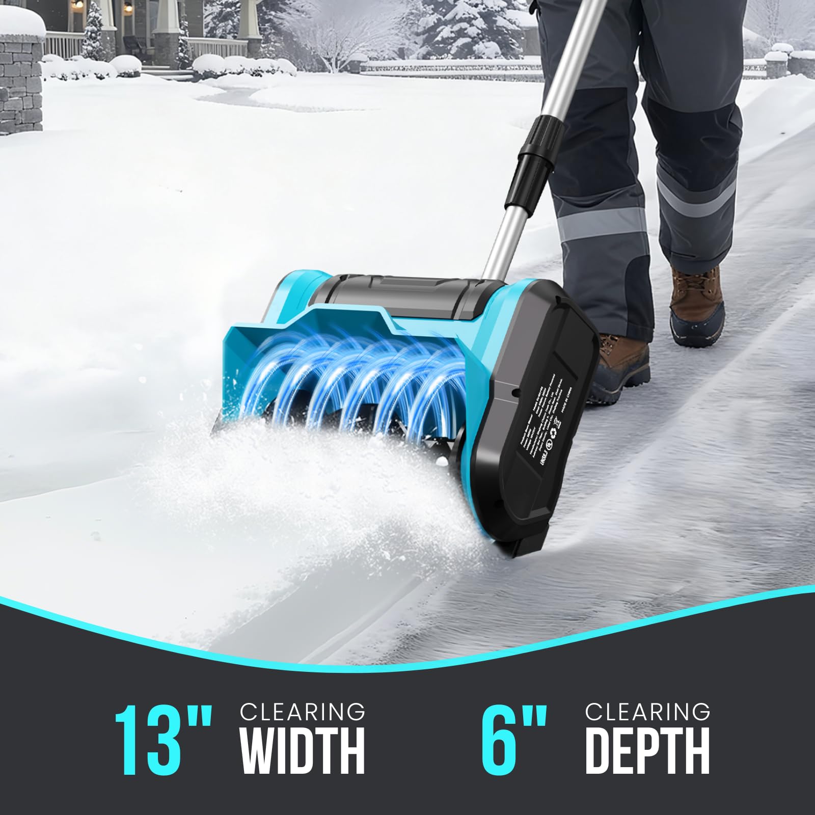 Snapklik.com : Electric Cordless Snow Shovel, Snow Blower Cordless, 13 ...