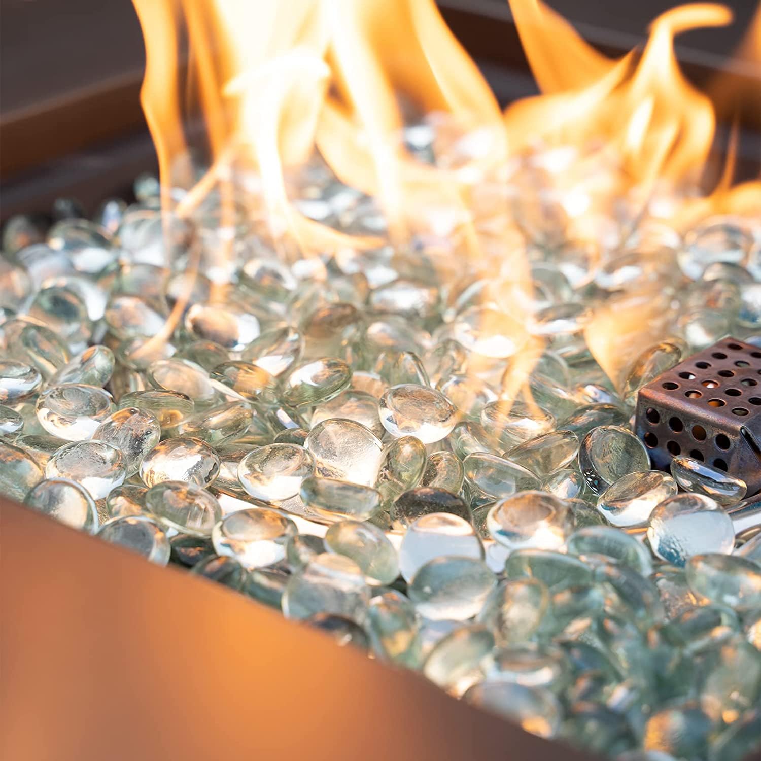 Glass Beads For Fire Pits Outsunny Gas Fire Pit Table With 50,000 BTU