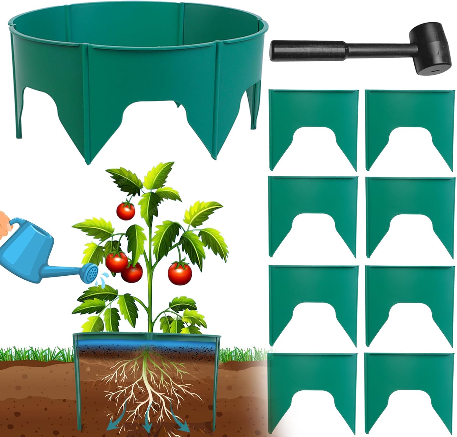 Amazon.com : 24 Pieces Planting Grow Rings, Interlocking Garden Ring ...