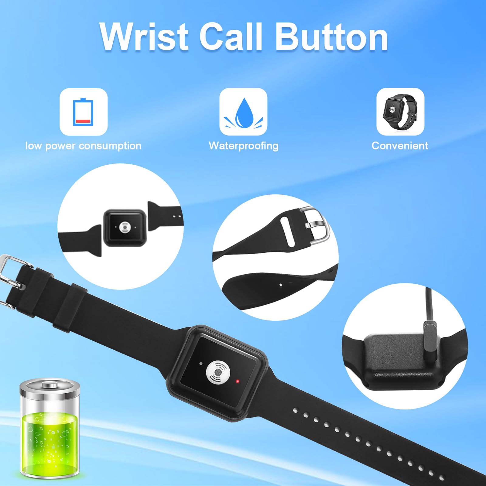 ChunHee WiFi Smart Wireless Caregiver Pager Panic Button Linked To ...