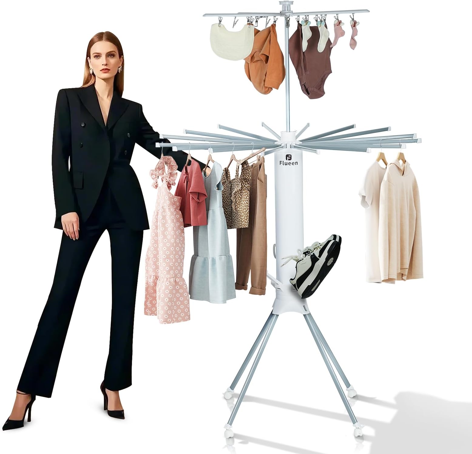 Amazon.com: GBEER Clothes Drying Rack Foldable, 4-Legged Laundry Drying ...