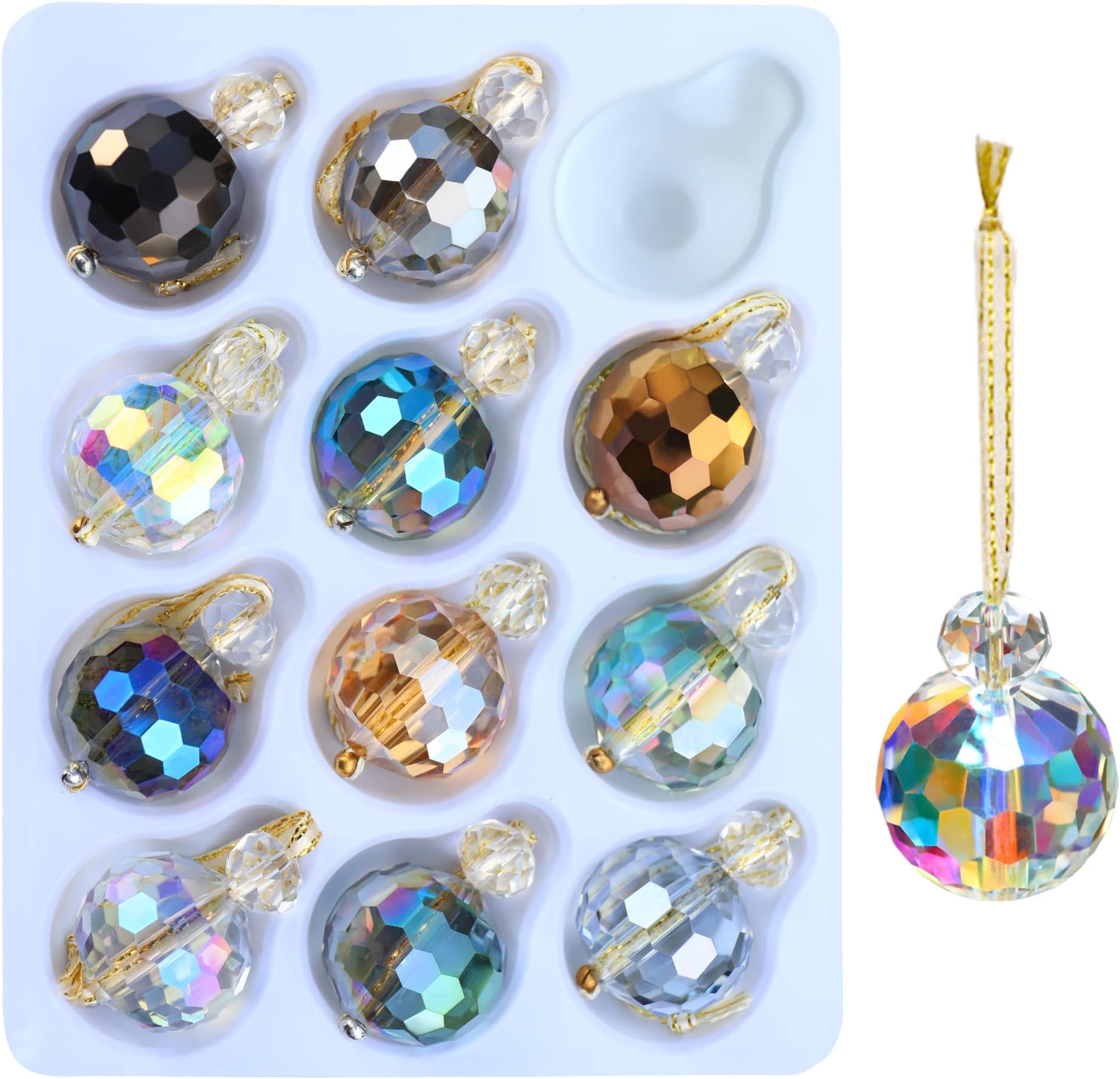 Amazon.com: Petite Treasures Shiny Mini Glass Ball Ornaments .6in (15mm ...
