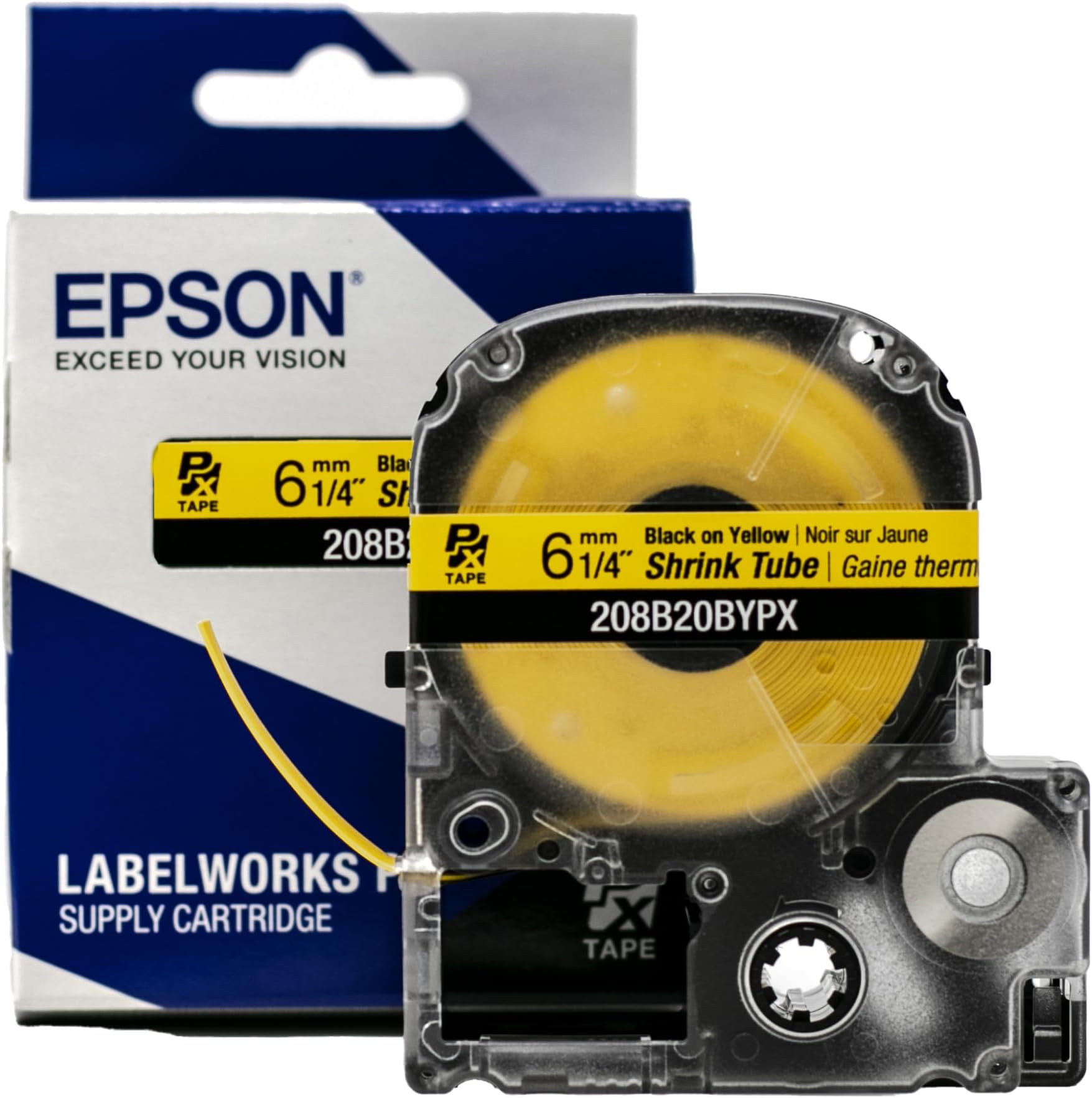 Amazon.com: Epson LABELWORKS 208B20BYPX Genuine Tape Cartridge - Black ...
