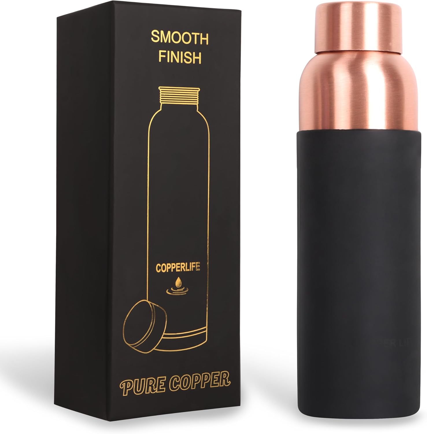 Amazon.com: COPPER LIFE Pure Copper Water Bottle | Handcrafted, Leak ...