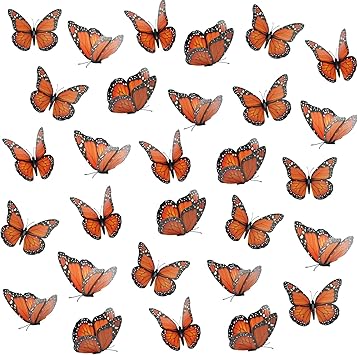 Amazon.com: YGbridge Monarch Butterfly Decorations, 50 Pcs Orange ...