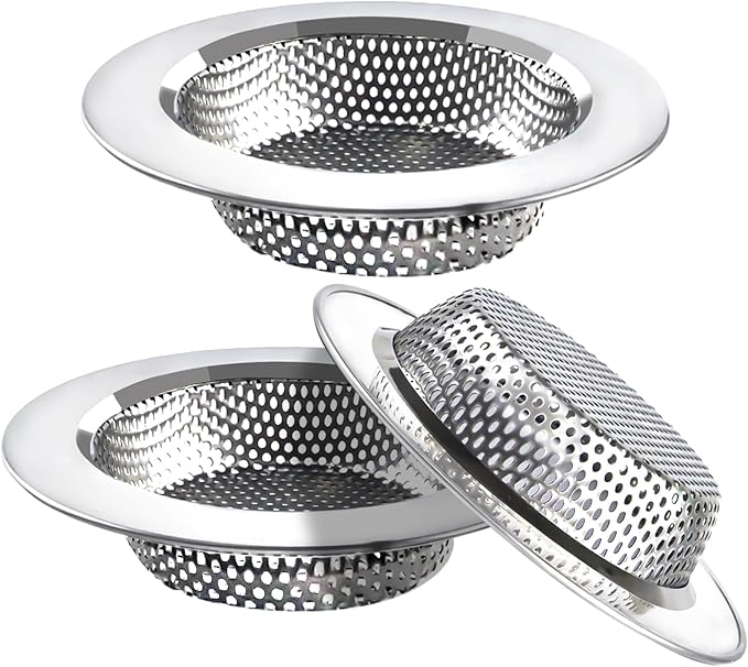 3Pcs Kitchen Sink Drain Strainer,4.4 Inch Diameter Pore Shape Strainer ...