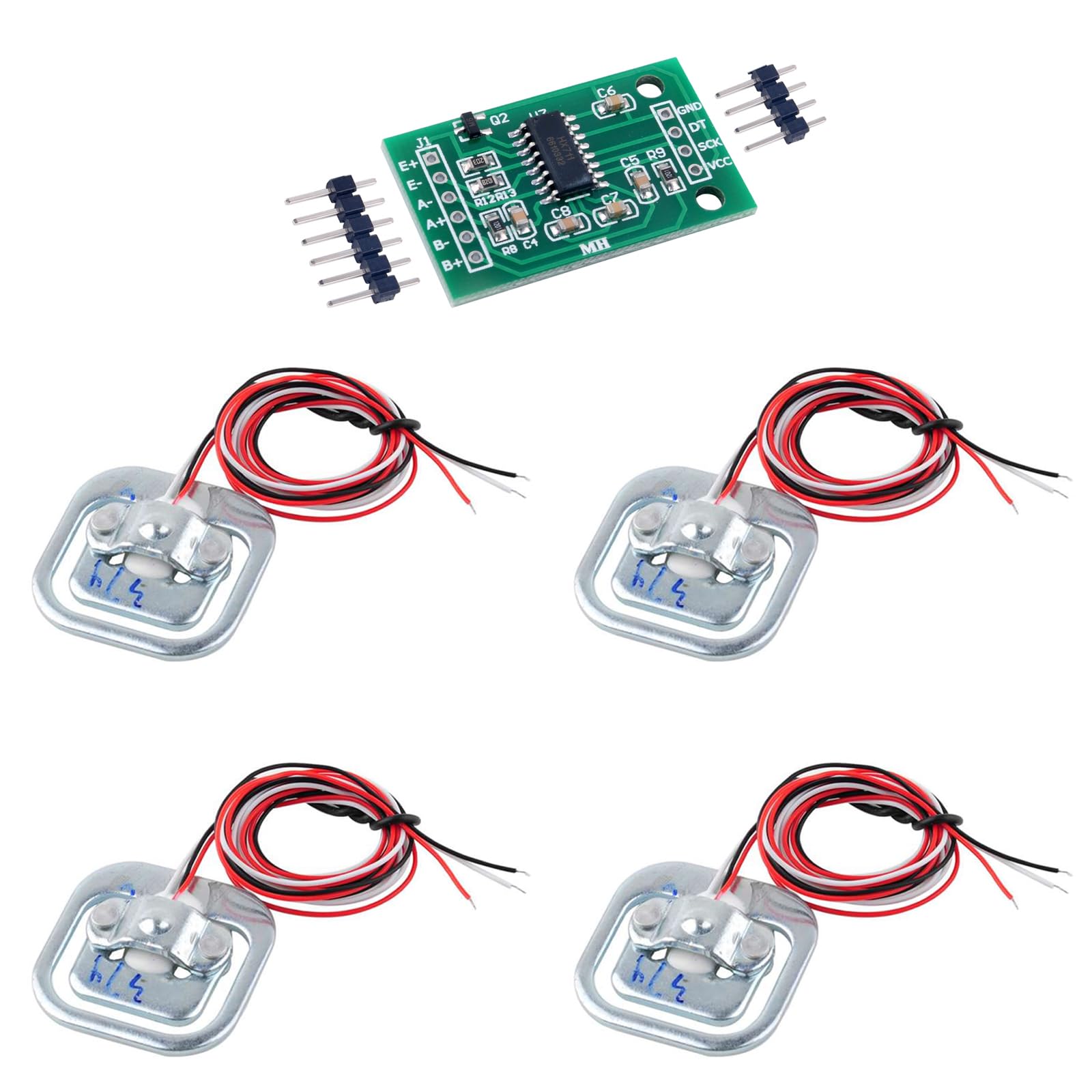Geekstory 4pcs 50kg Half-Bridge Strain Gauge Load Cell Body Scale ...