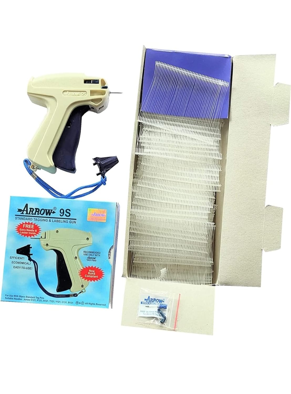A.S Enterprises tag Gun Arrow 9S Machine + 5000pcs 15 MM TAG Clothing ...