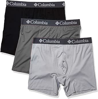 Columbia Men's Overall Mesh Boxer Brief 3 Pair, Columbia Grey/City Grey ...