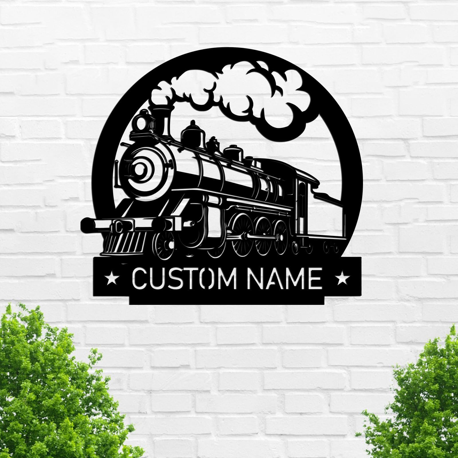 Amazon.com : Custom Railway Sign, Train Metal Sign, Metal Wall Decor ...