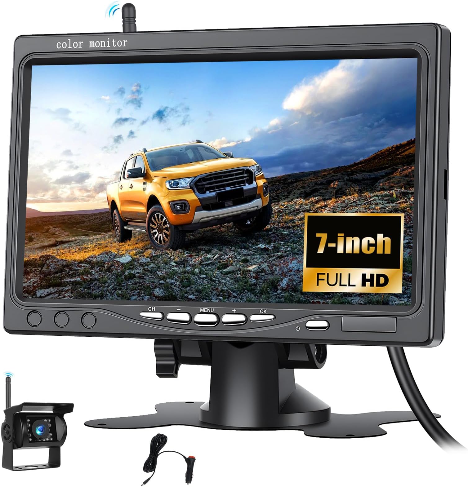 Wireless Vehicle Backup Camera System,7 Inch Reverse Camera Monitor ...