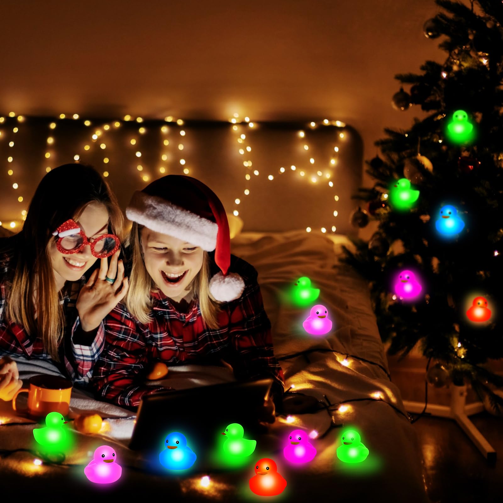 Snapklik.com : Deekin 100 Pcs LED Light Up Rubber Duck 2 Mix Color Cute ...