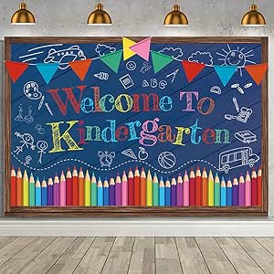 Amazon.com: MEHOFOND Welcome to Kindergarten Backdrop Back to School ...