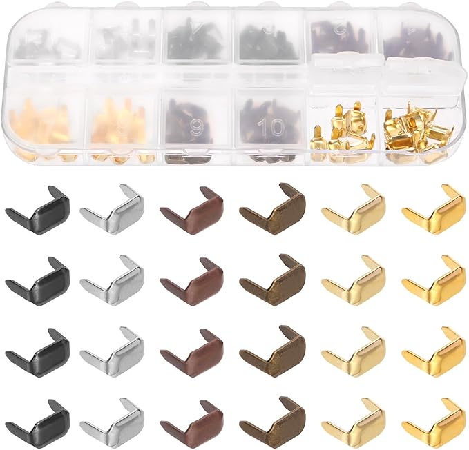 Amazon.com: Swpeet 120Pcs 6 Colors Brass 8x5mm Leather Staple ...