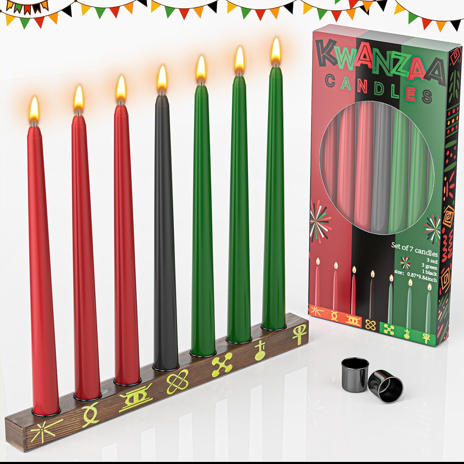 Amazon.com: Brbecon Kwanzaa Decorations - Kwanzaa Kinara Set Kwanzaa ...
