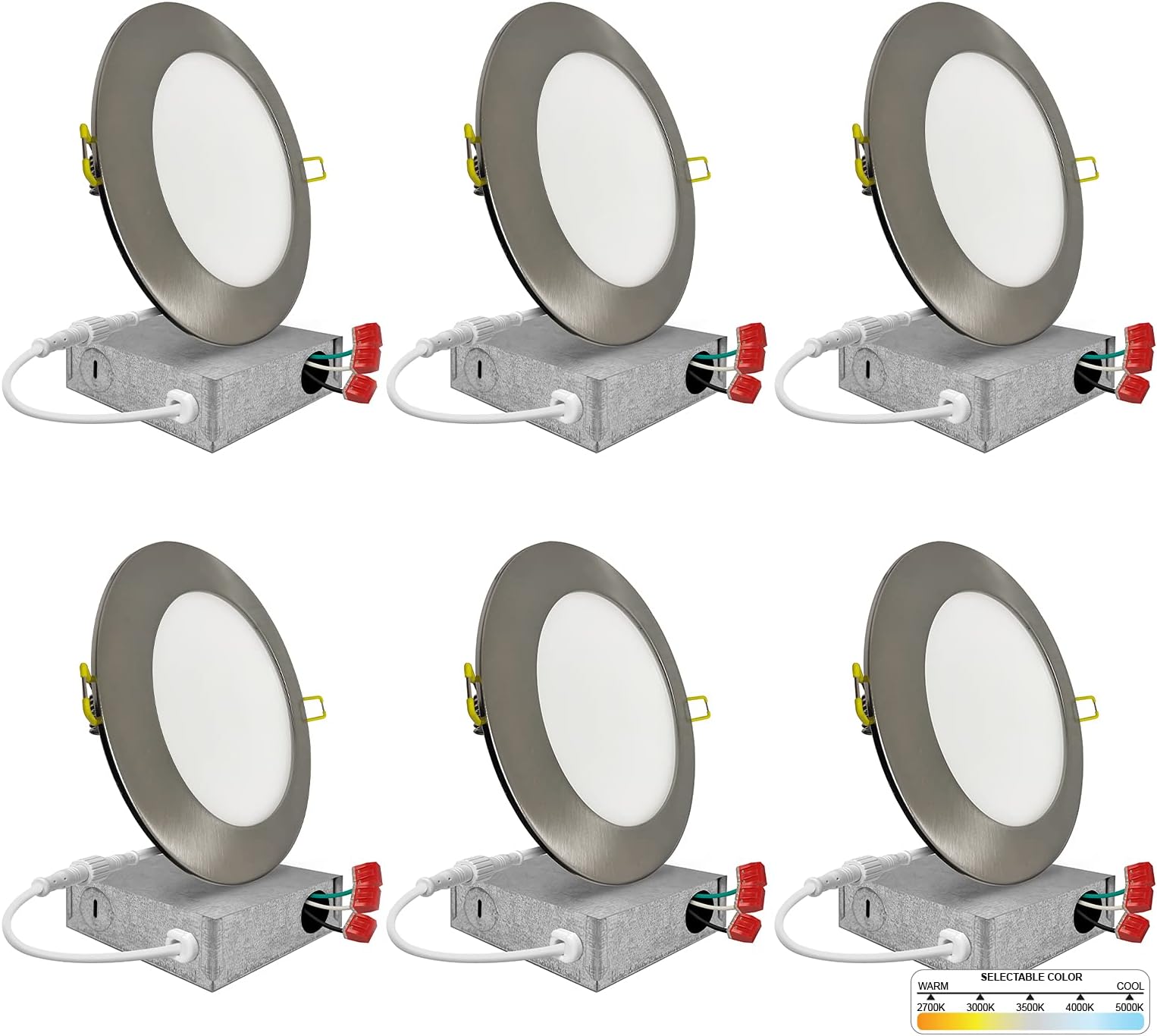 Juno WF6 SWW5 90CRI BN M6 Round LED Wafer Downlight, 120 Volts ...