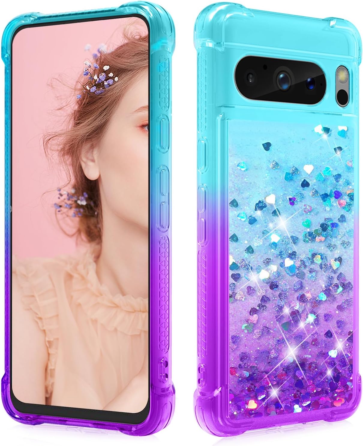 Amazon.com: Dzxouui for Pixel 8 Pro Case - Cute Glitter Quicksand ...