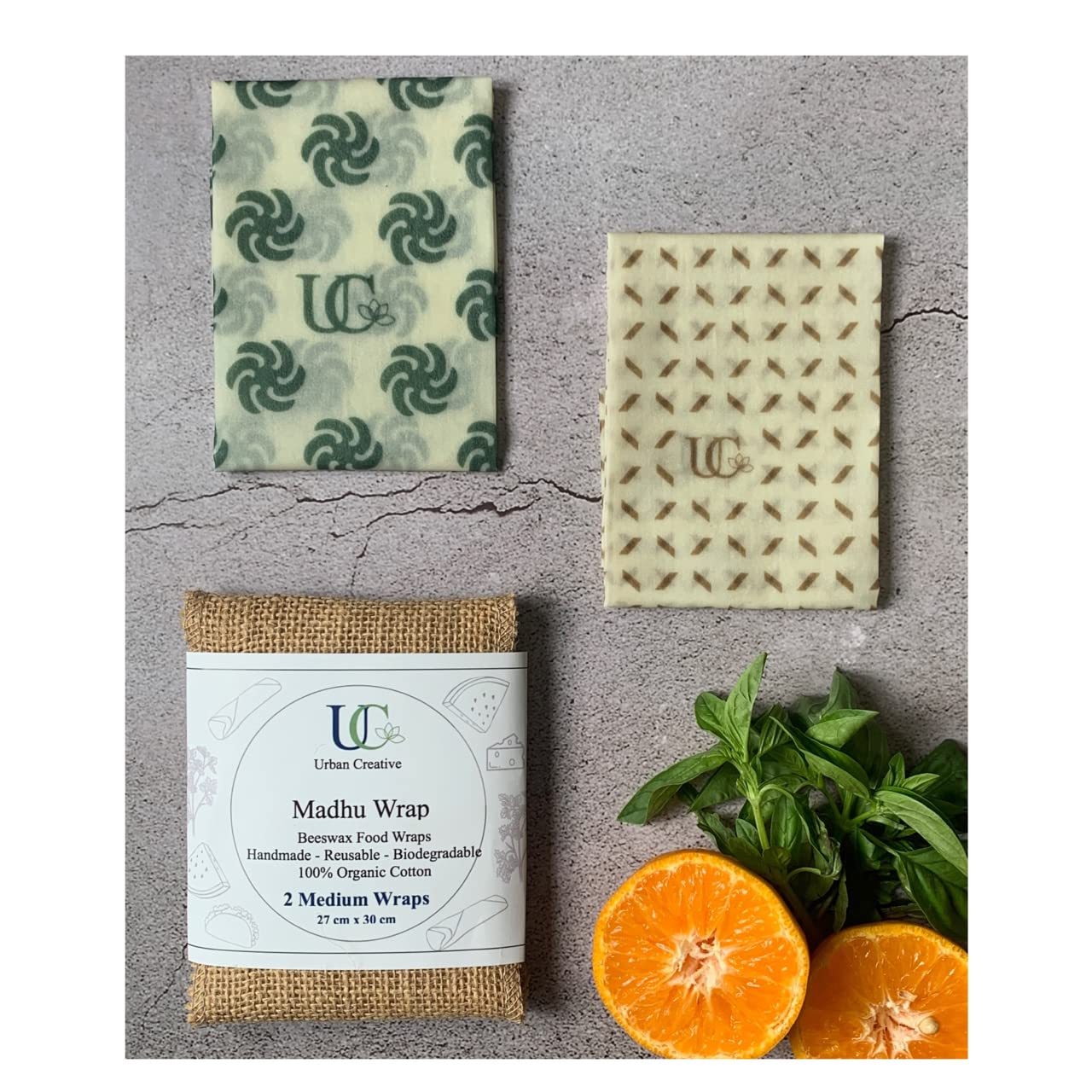 Uc Urban Creative Madhu Wrap Reusable Beeswax Food Wraps Set ...