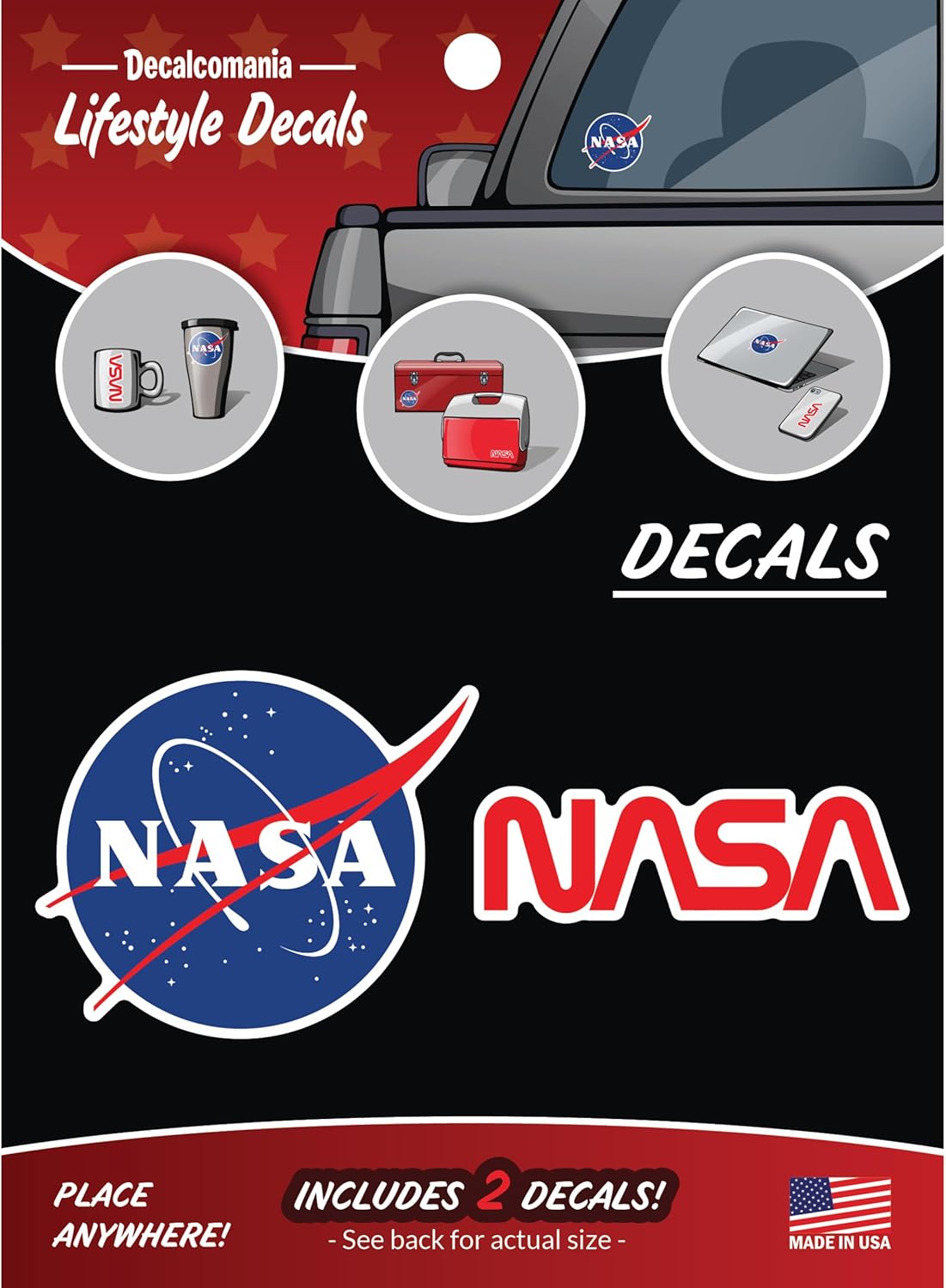 Amazon.com - NASA Decals - Set of 2 NASA Stickers for Vehicles, Tumbler ...