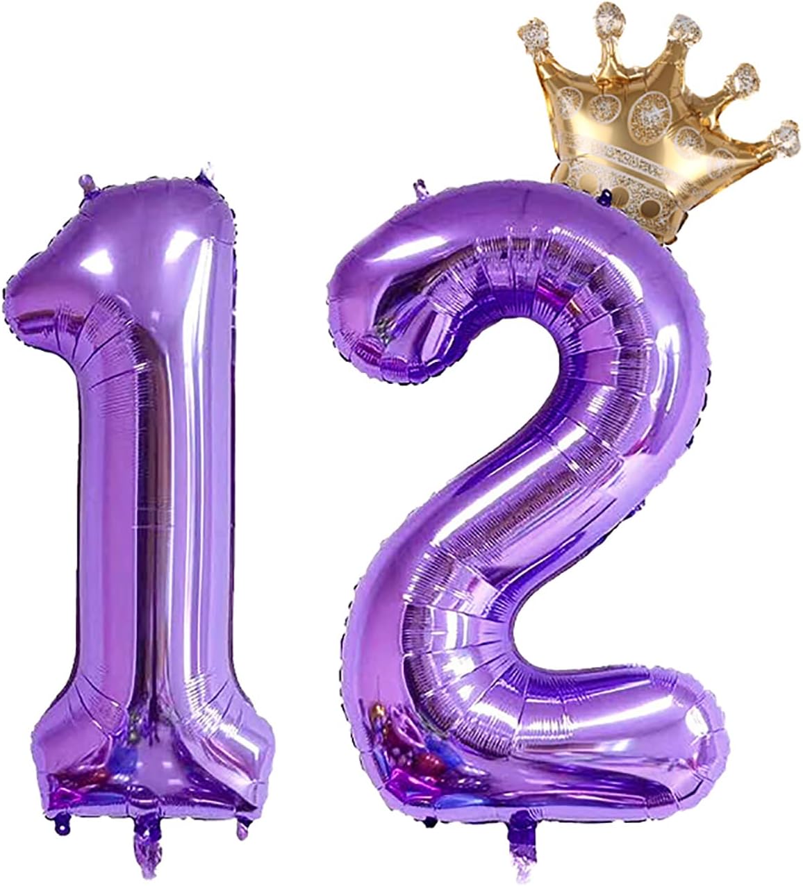 Amazon.com: Purple 12 Number Balloon 32 inch Jumbo Foil Balloons with ...