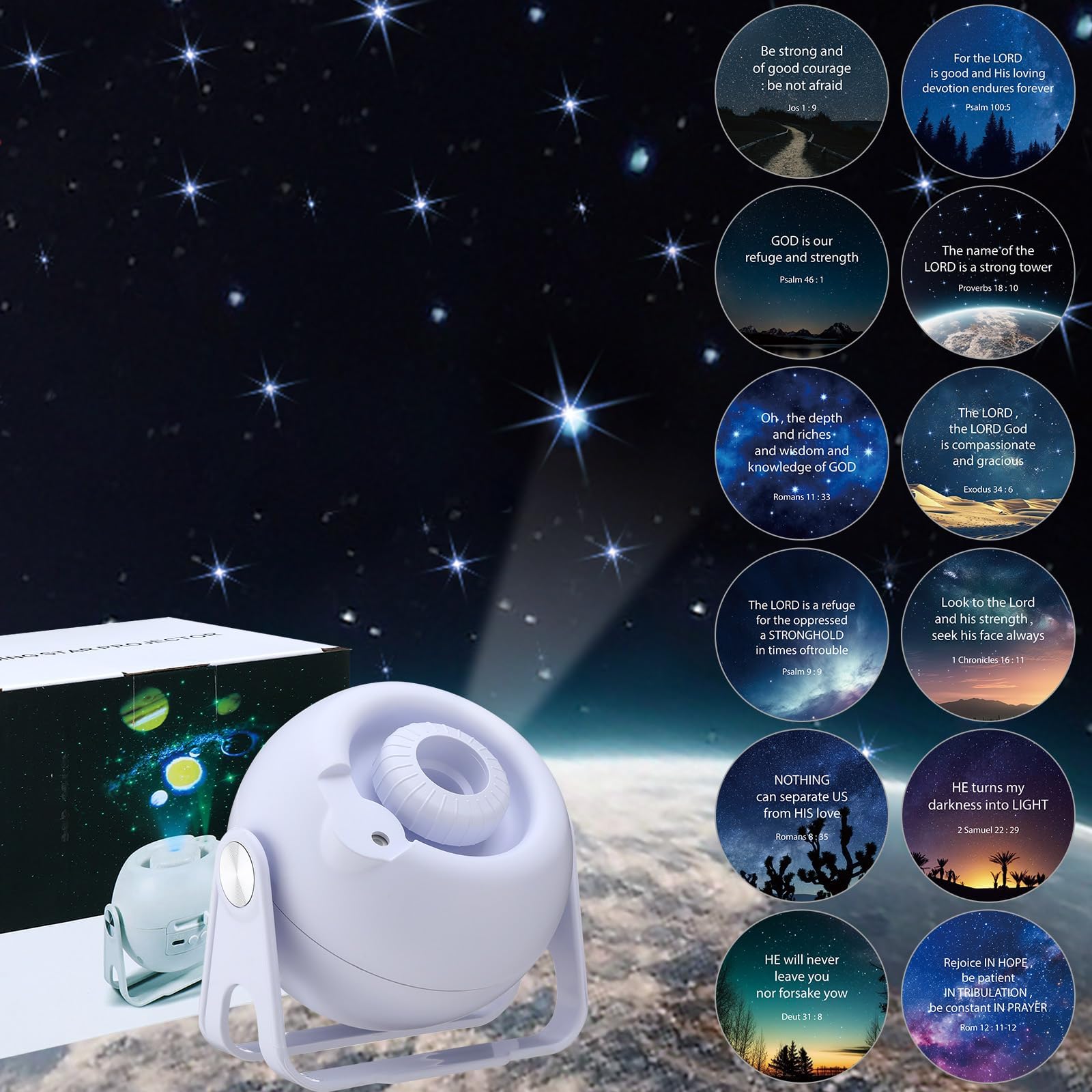Aurelema Bible Verses Projector Galaxy Projector Includes 12 ...