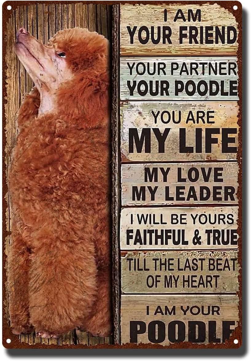 Amazon.com: Vintage Poodle Tin Sign I Am Your Friend Metal Tin Sign ...