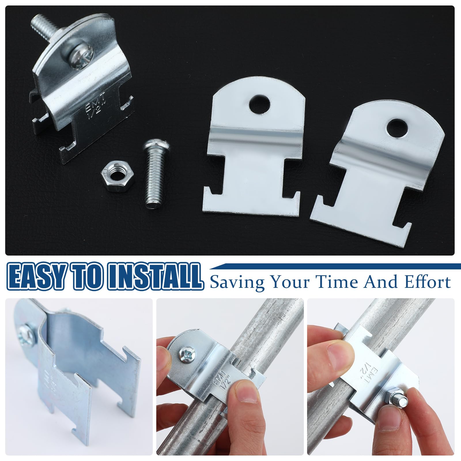 Snapklik.com : Landhoow Emt Pipe Universal Strut Clamps Strut Channel ...
