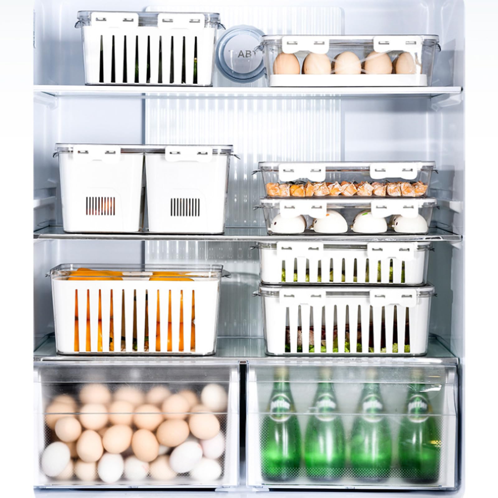 KUENCE Fridge Vegetable Storage Containers, Fresh Food Storage ...