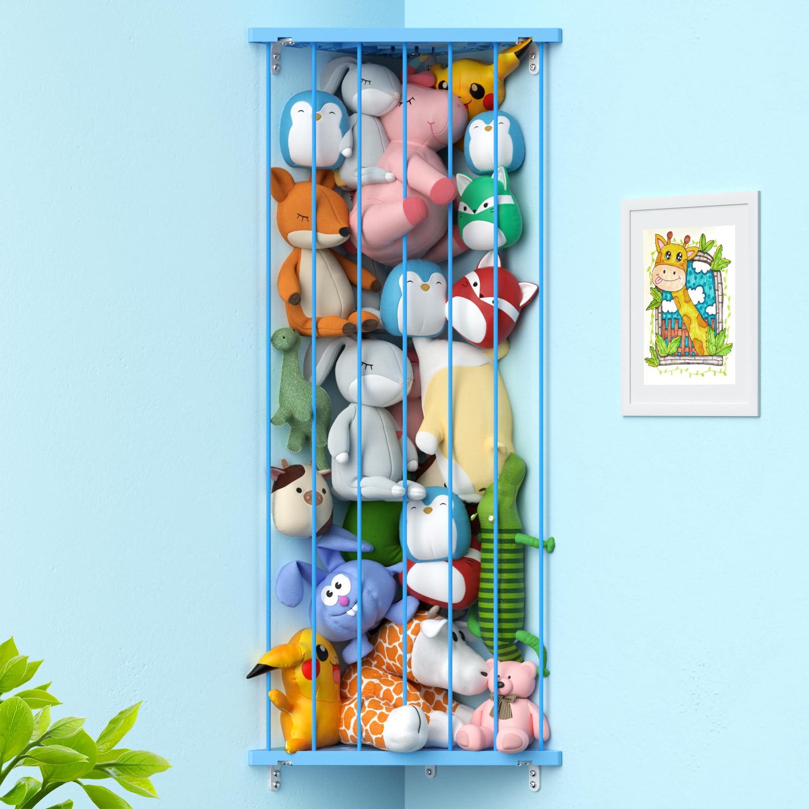 Amazon.com: Befayoo Corner Stuffed Animal Storage Plush Toy Organizer ...