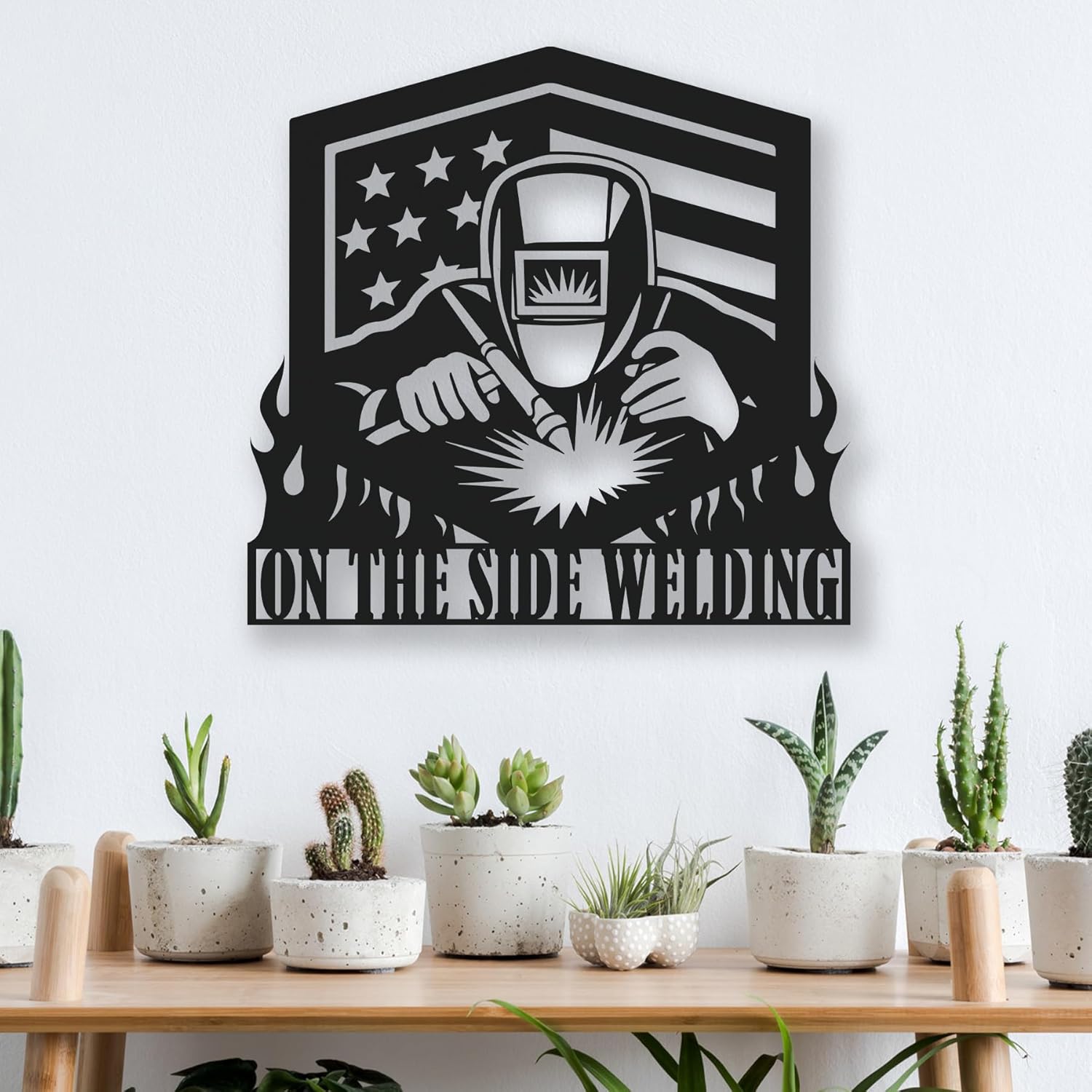 Amazon.com: Welding Sign - Personalized Welder USA Flag Metal Wall Art ...