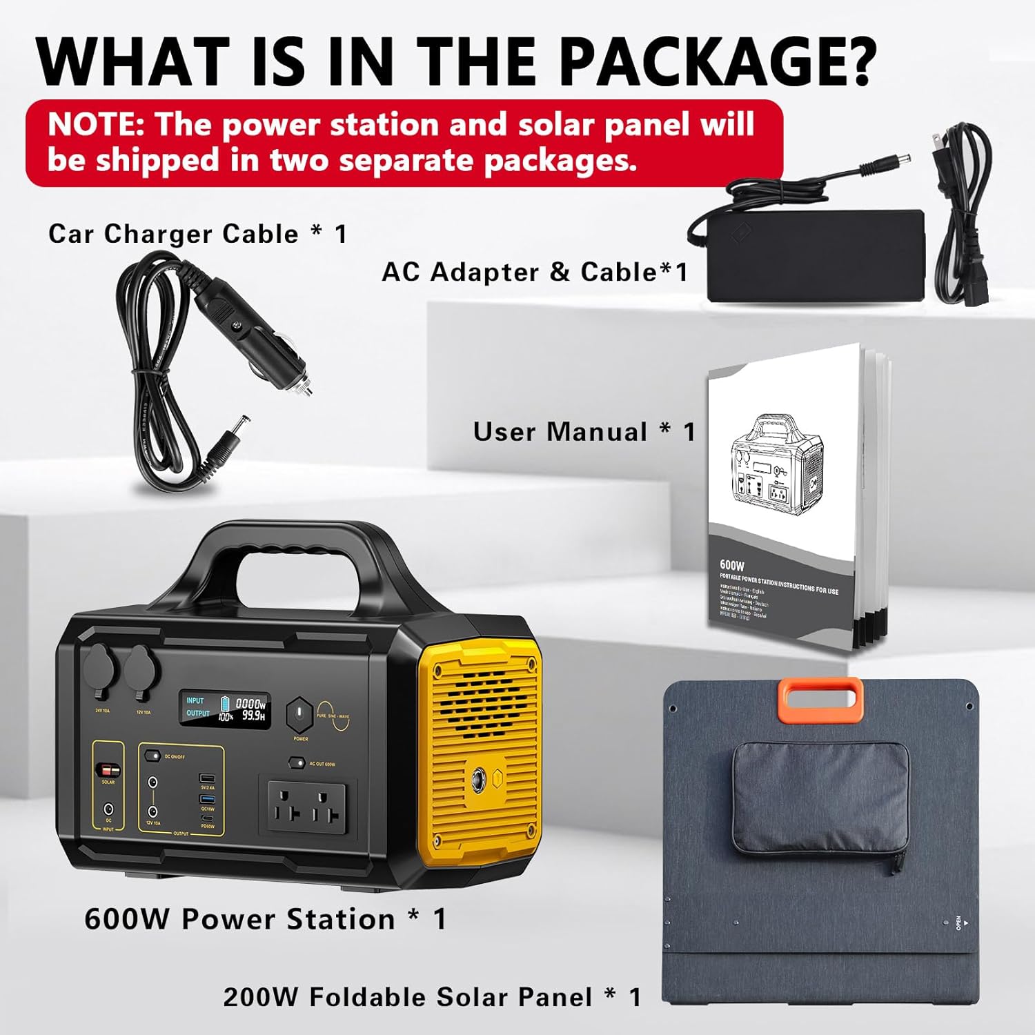 600W Solar Generator with Panels Included, 642Wh Portable Power Station ...