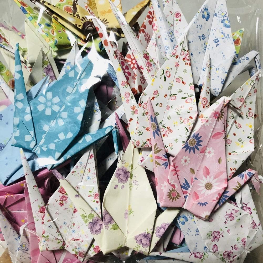 Amazon.com: Large White Origami Paper Crane Hanging Garlands (5.3ft X ...