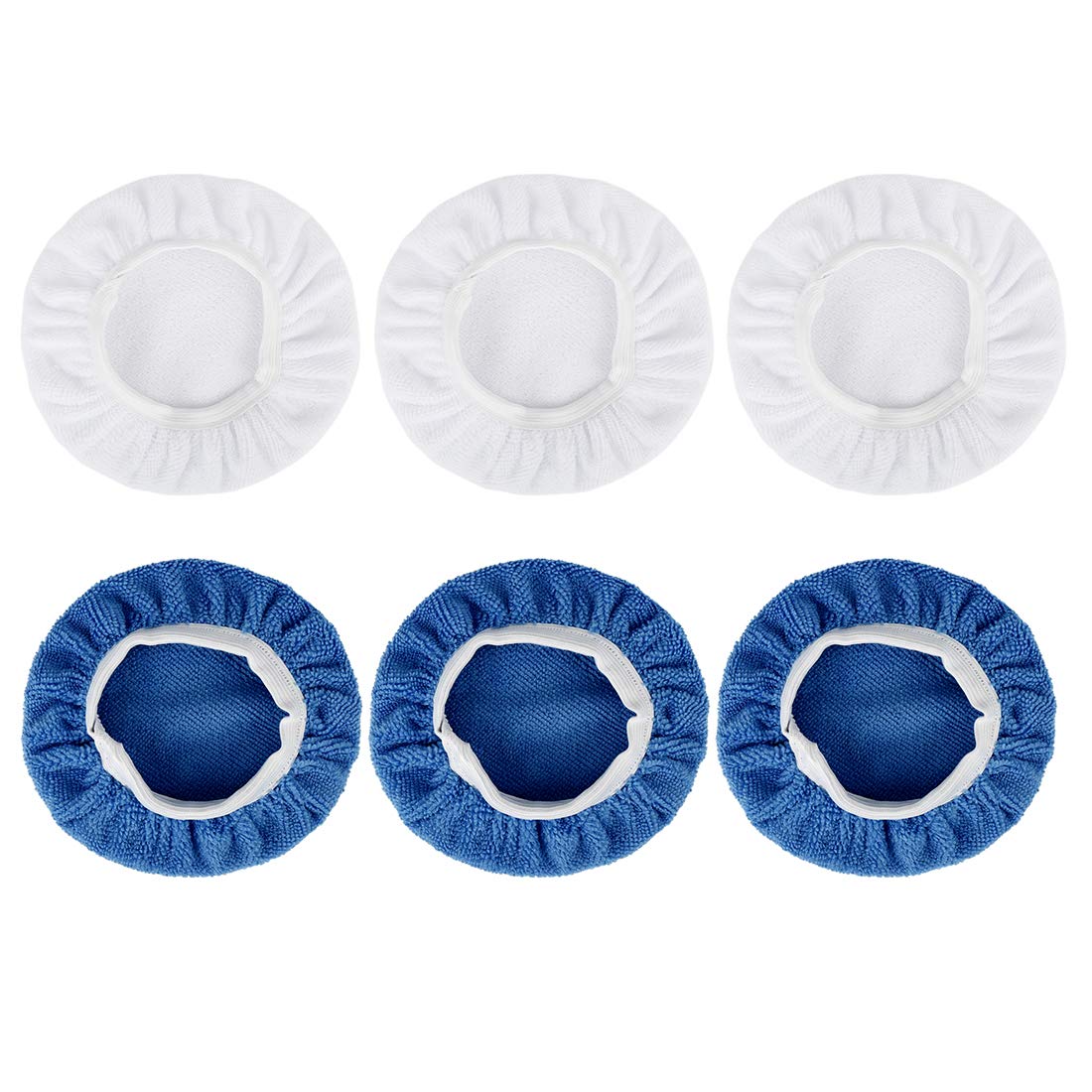 X AUTOHAUX 6pcs 9-10 Inch Deep Blue White Soft Mircrofiber Car Wax ...