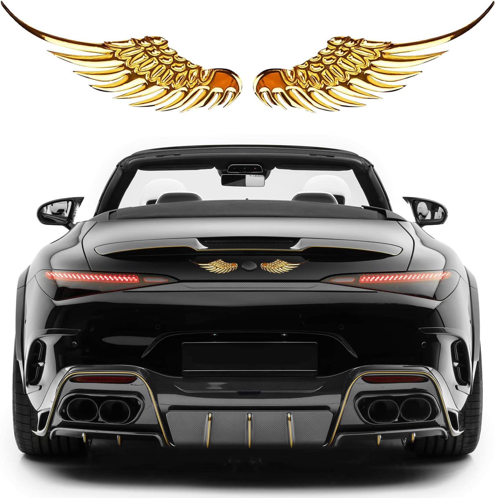 Amazon.com: 2Pcs Flying Eagle Car Emblem 3D Metal Badge Adhesive ...
