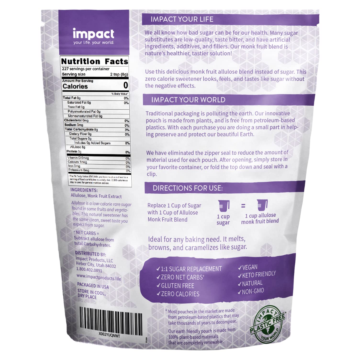 Snapklik.com : Impact - Monk Fruit Allulose Sweetener, Crystallized ...