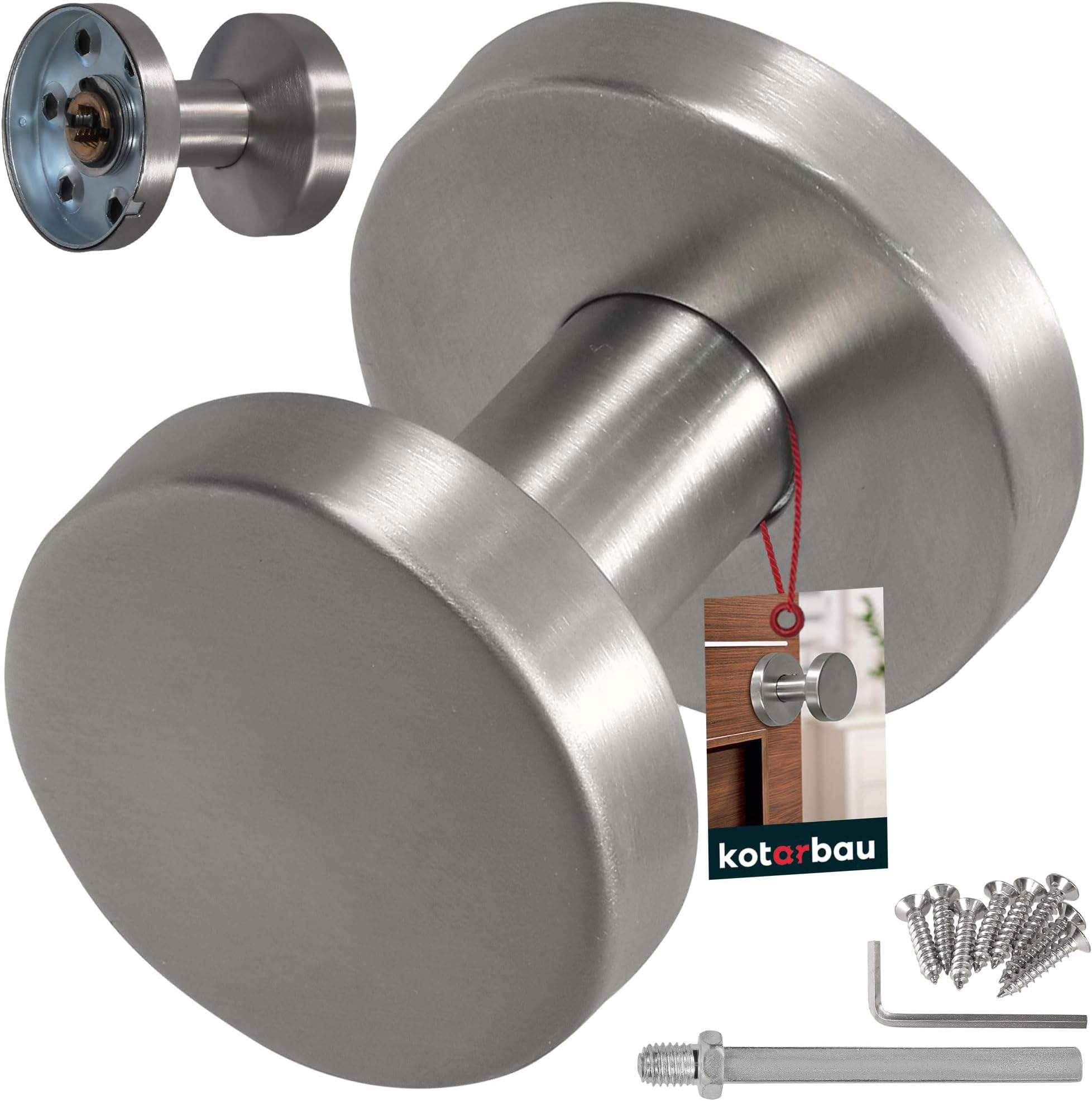 KOTARBAU® Pomello per porta di casa, non girevole, in acciaio inox, a ...