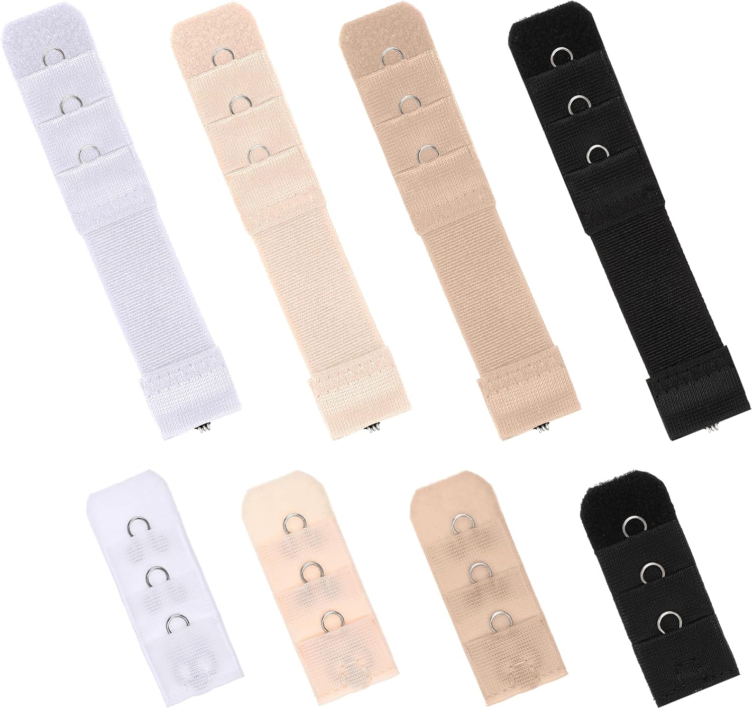8 Pack Women's Bra Extenders, 1 Hook 3 Rows Elastic Bra Extension ...
