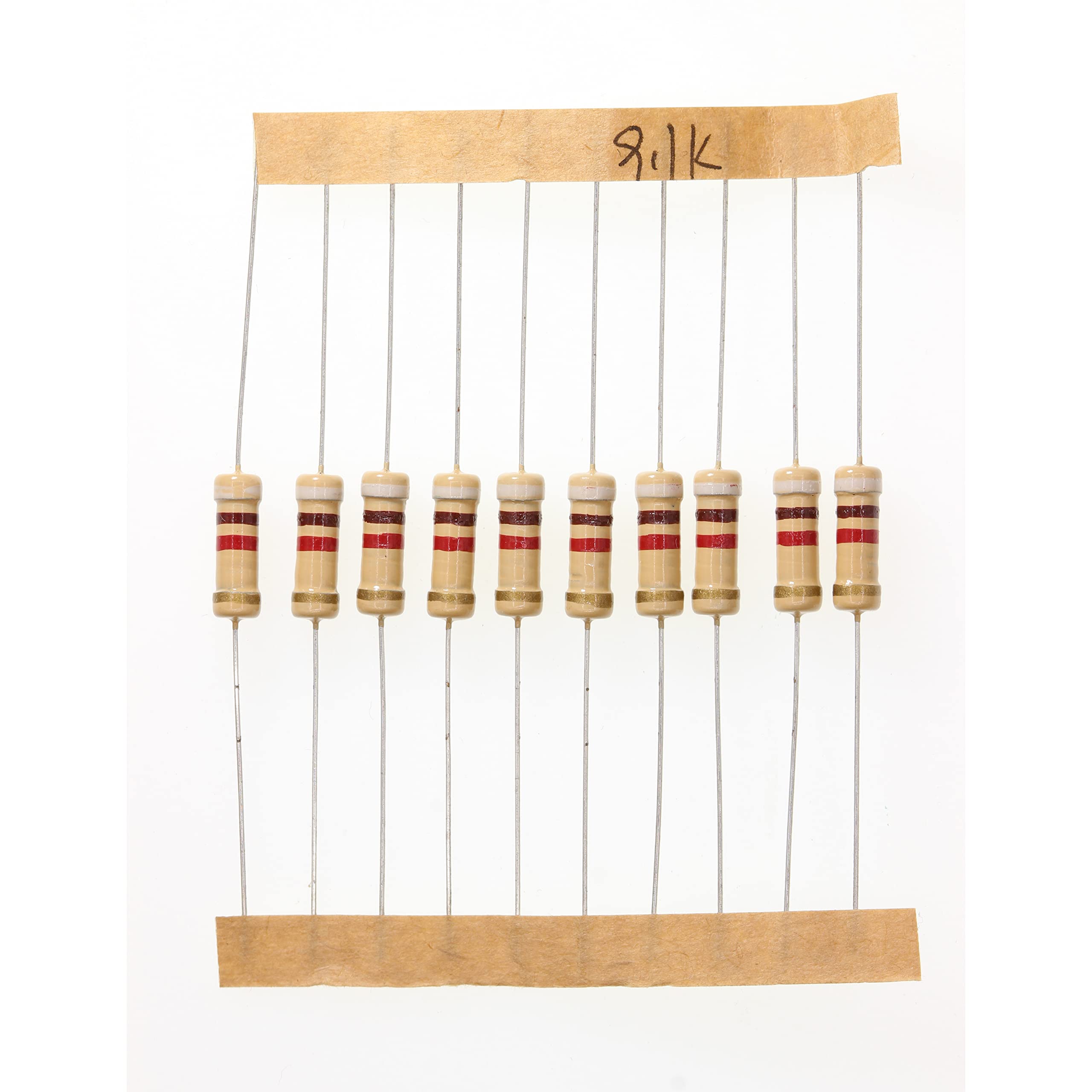 Snapklik.com : 100 Pieces 1 Watts 1W 9K1 Ohm 5% Carbon Film Resistor