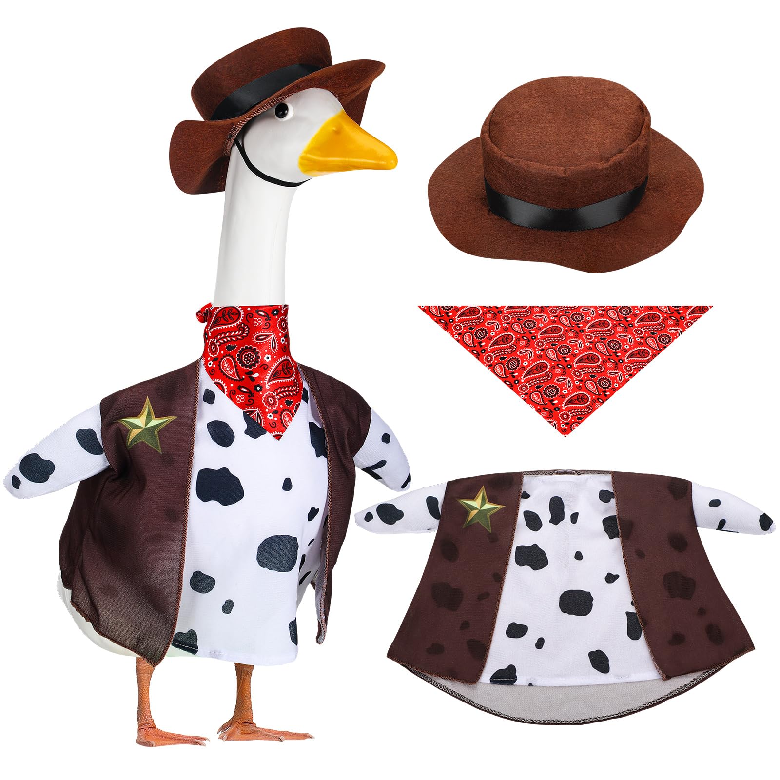 Amazon.com: Seenelling Cowboy Goose Outfits for 23'' High Cement or ...