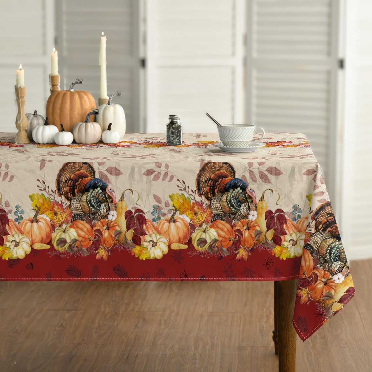 Horaldaily Thanksgiving Tablecloth 60×104 Inch Rectangular, Turkey ...