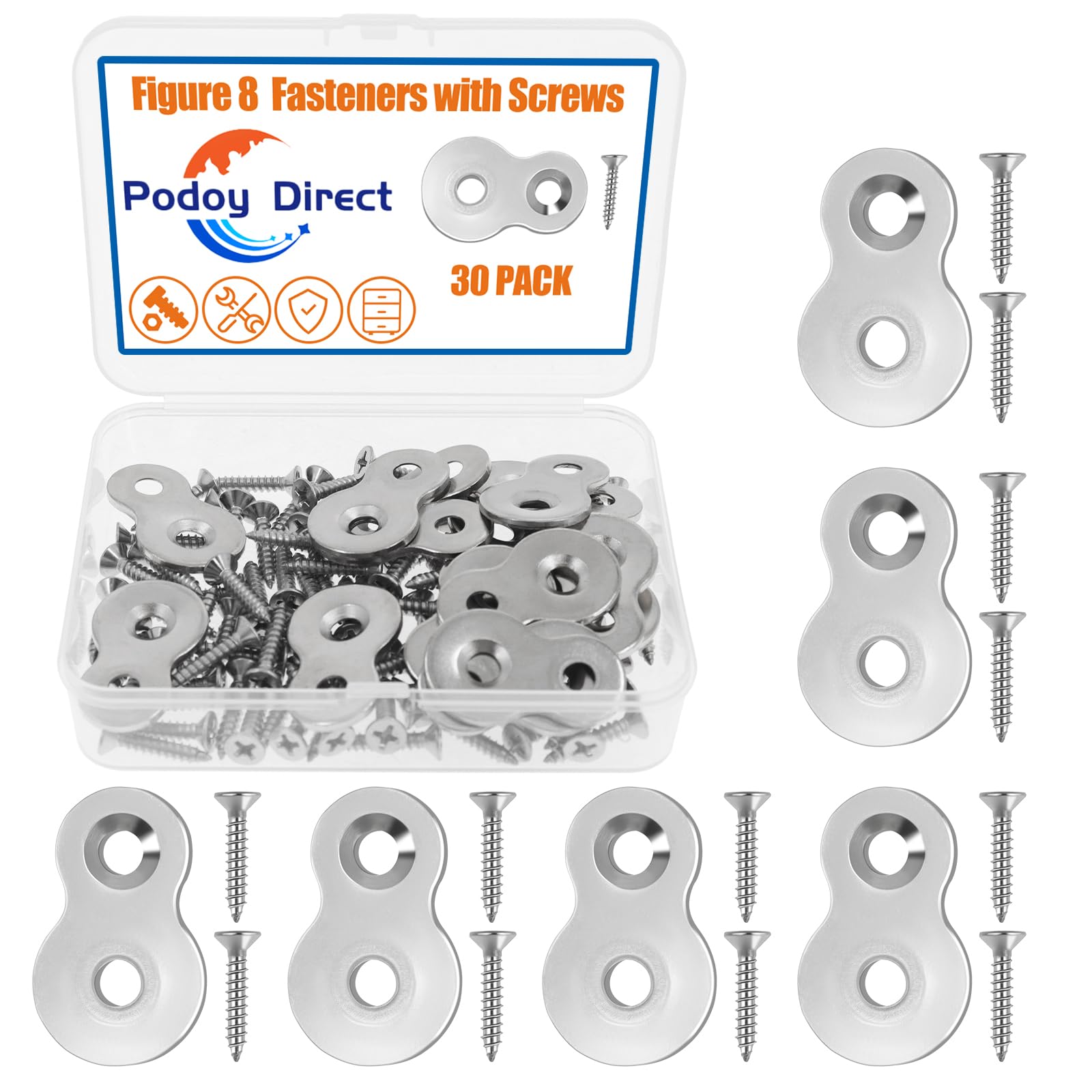 Snapklik.com : Desktop Fasteners Figure 8 (Pack Of 30) Heavy Duty 12 ...